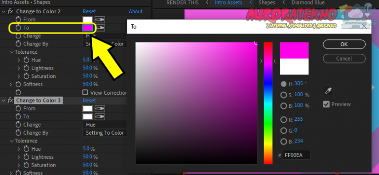 Cara Mengganti Warna Pada Background/Objek Di After Effects